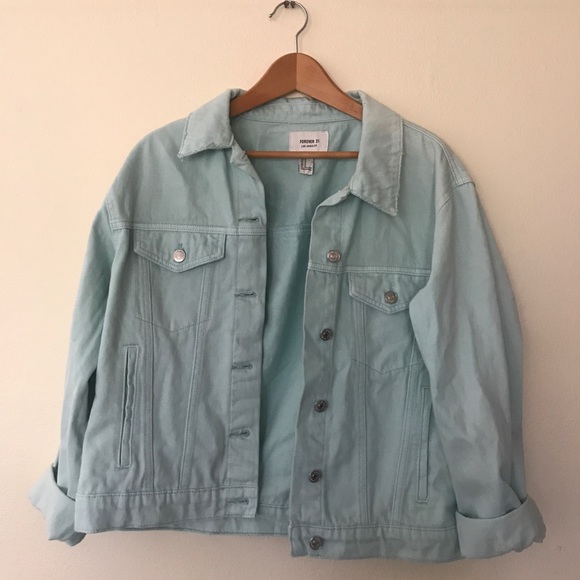 Forever 21 | Jackets & Coats | Teal Denim Jacket | Poshmark